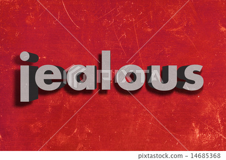 jealous word on red wall - Stock Illustration [14685368] - PIXTA