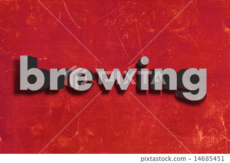 brewing word on red wall - Stock Illustration [14685451] - PIXTA