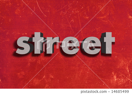 street word on red wall - Stock Illustration [14685499] - PIXTA