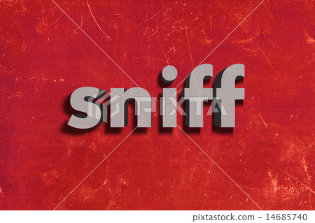 sniff word on red wall - Stock Illustration [14685740] - PIXTA