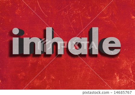 inhale word on red wall - Stock Illustration [14685767] - PIXTA
