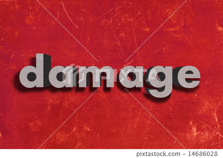 damage word on red wall - Stock Illustration [14686028] - PIXTA
