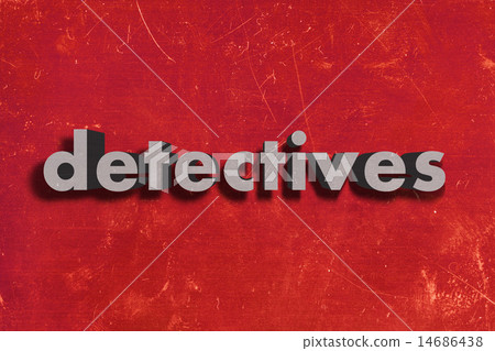 detectives word on red wall - Stock Illustration [14686438] - PIXTA