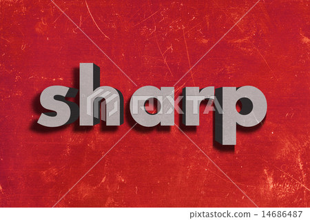 sharp word on red wall - Stock Illustration [14686487] - PIXTA