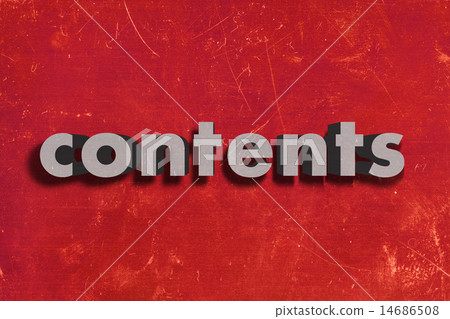 contents word on red wall - Stock Illustration [14686508] - PIXTA
