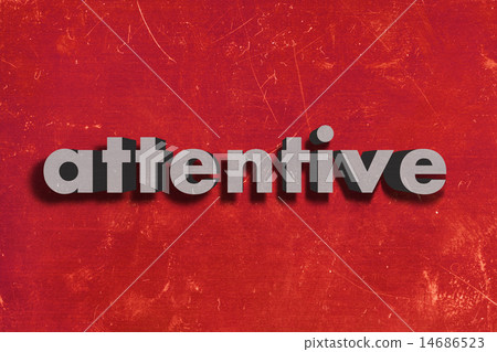 attentive word on red wall - Stock Illustration [14686523] - PIXTA