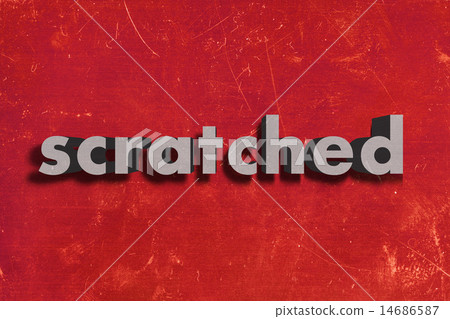 scratched word on red wall - Stock Illustration [14686587] - PIXTA