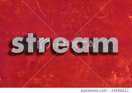 stream word on red wall - Stock Illustration [14686611] - PIXTA