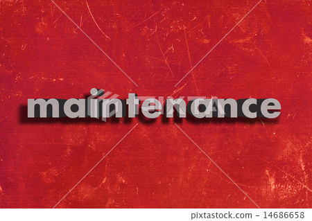 maintenance word on red wall - Stock Illustration [14686658] - PIXTA