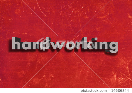 hardworking word on red wall - Stock Illustration [14686844] - PIXTA