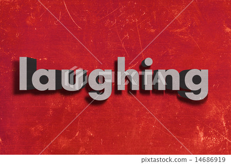 laughing word on red wall - Stock Illustration [14686919] - PIXTA