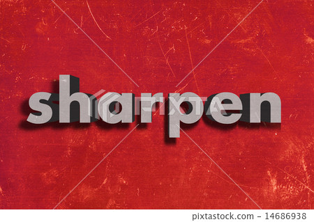 sharpen word on red wall - Stock Illustration [14686938] - PIXTA