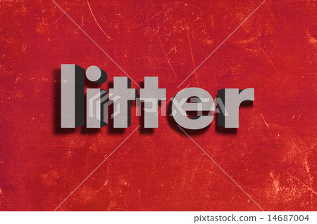 litter word on red wall - Stock Illustration [14687004] - PIXTA
