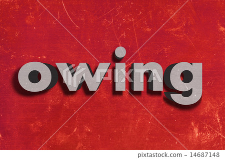owing word on red wall - Stock Illustration [14687148] - PIXTA