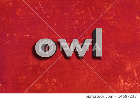 owl word on red wall - Stock Illustration [14687238] - PIXTA