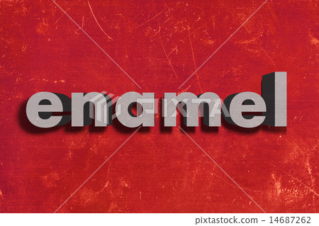 enamel word on red wall - Stock Illustration [14687262] - PIXTA