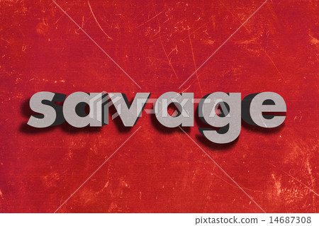 savage word on red wall - Stock Illustration [14687308] - PIXTA