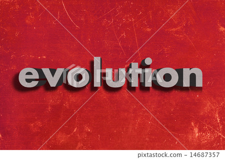 evolution word on red wall - Stock Illustration [14687357] - PIXTA