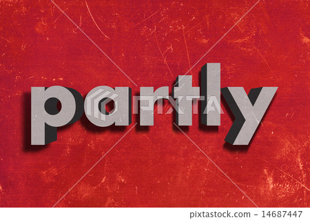 partly word on red wall - Stock Illustration [14687447] - PIXTA