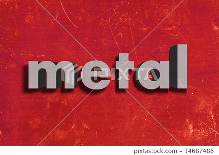 metal word on red wall - Stock Illustration [14687486] - PIXTA