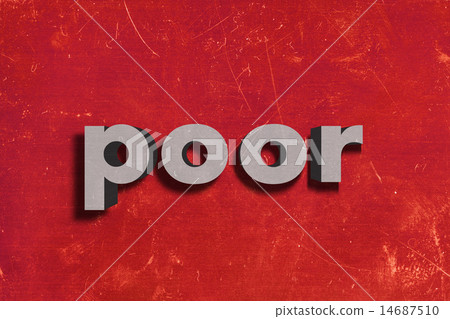 poor word on red wall - Stock Illustration [14687510] - PIXTA