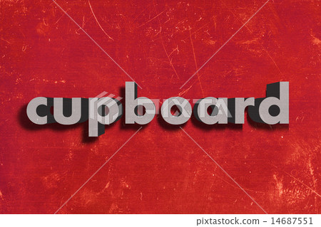 cupboard word on red wall - Stock Illustration [14687551] - PIXTA