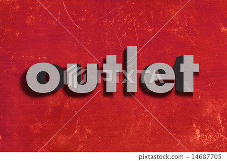outlet word on red wall-插圖素材 [14687705] - PIXTA圖庫