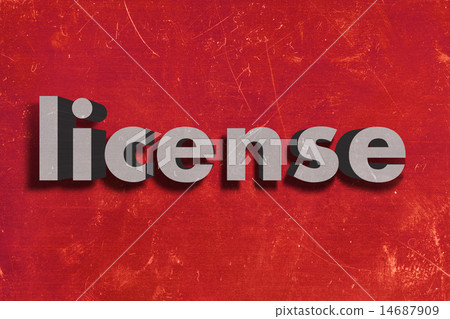 license word on red wall - Stock Illustration [14687909] - PIXTA