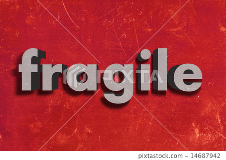 fragile word on red wall - Stock Illustration [14687942] - PIXTA