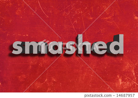 smashed word on red wall - Stock Illustration [14687957] - PIXTA