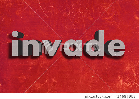 invade word on red wall - Stock Illustration [14687995] - PIXTA
