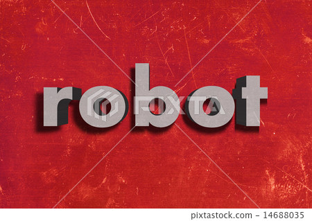 robot word on red wall - Stock Illustration [14688035] - PIXTA