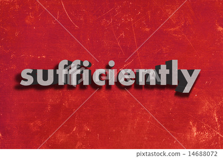sufficiently word on red wall - Stock Illustration [14688072] - PIXTA