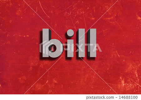bill word on red wall - Stock Illustration [14688100] - PIXTA