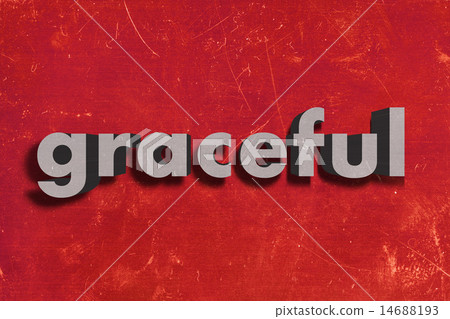 graceful word on red wall - Stock Illustration [14688193] - PIXTA
