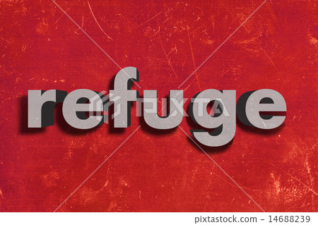 refuge word on red wall - Stock Illustration [14688239] - PIXTA
