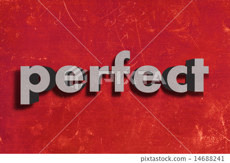 perfect word on red wall - Stock Illustration [14688241] - PIXTA