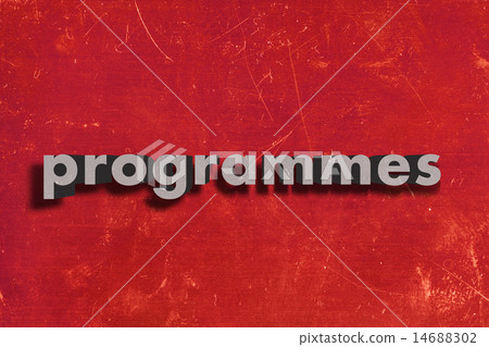 programmes word on red wall - Stock Illustration [14688302] - PIXTA
