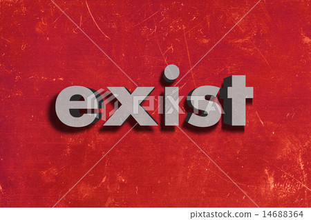exist word on red wall - 스톡일러스트 [14688364] - PIXTA