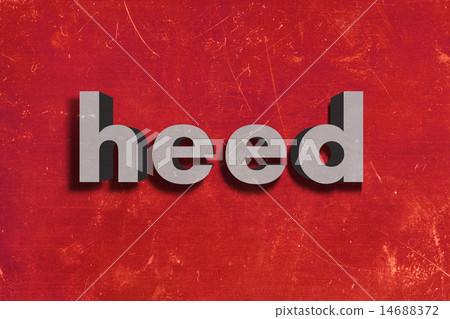 heed word on red wall - Stock Illustration [14688372] - PIXTA