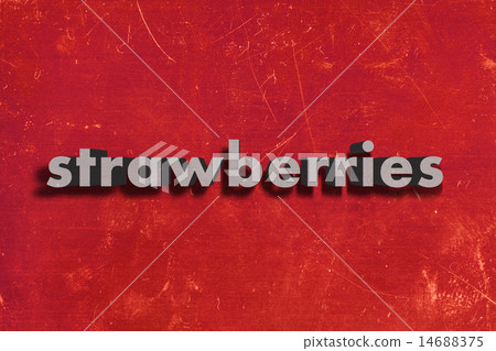 strawberries word on red wall - Stock Illustration [14688375] - PIXTA