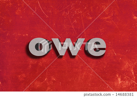 owe word on red wall - Stock Illustration [14688381] - PIXTA