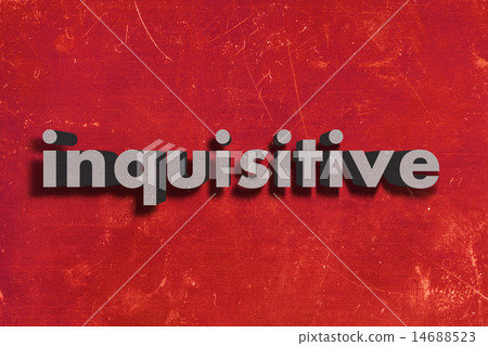 inquisitive word on red wall - Stock Illustration [14688523] - PIXTA