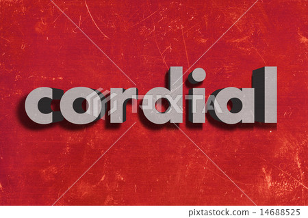 cordial word on red wall - Stock Illustration [14688525] - PIXTA
