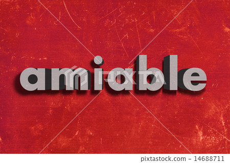 amiable word on red wall - Stock Illustration [14688711] - PIXTA