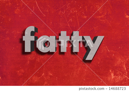 fatty word on red wall - Stock Illustration [14688723] - PIXTA