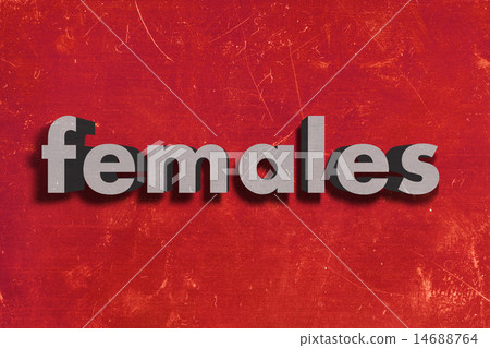 females word on red wall - Stock Illustration [14688764] - PIXTA