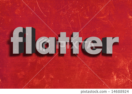 flatter word on red wall - Stock Illustration [14688924] - PIXTA
