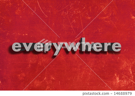 everywhere word on red wall - Stock Illustration [14688979] - PIXTA