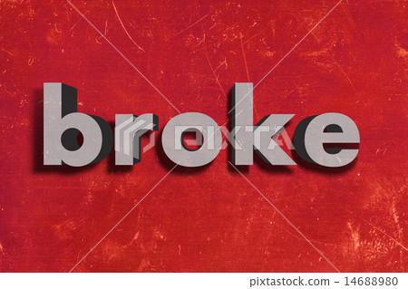 broke word on red wall - Stock Illustration [14688980] - PIXTA